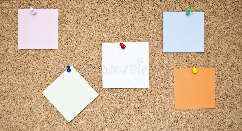 Empty Memo Notes on Cork Board Stock Image - Image of memo, fastener ...