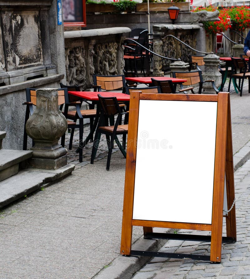 Empty Menu Board with Clipping Path Stock Image - Image of board ...