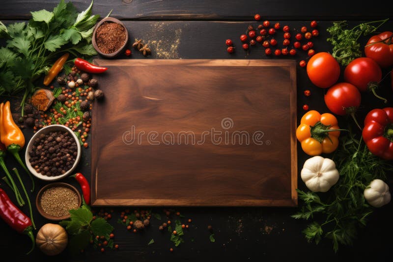 Empty Menu Board on the Food Ingredient Mockup Blank of Info Banner ...