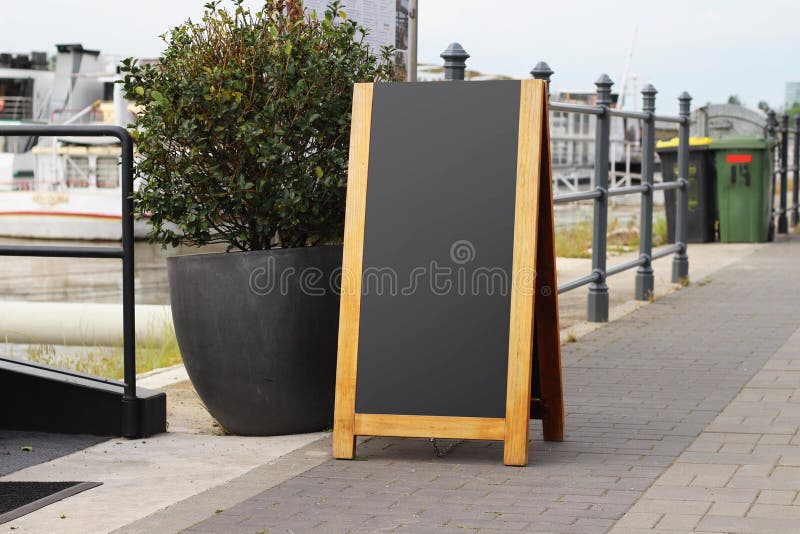 Empty Menu Board on a Street, Blank Sandwich Board Restaurant or Cafe ...