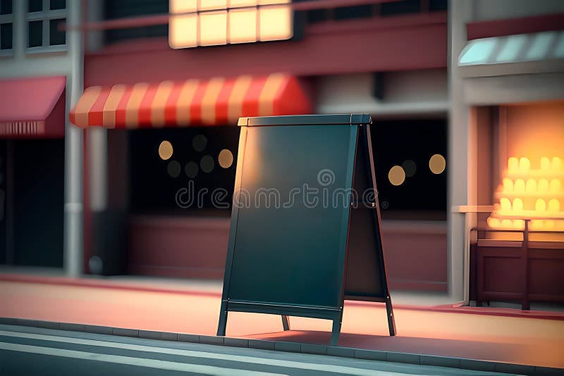 Empty Menu Sign Board in the Street in Front of a Store. Stock ...