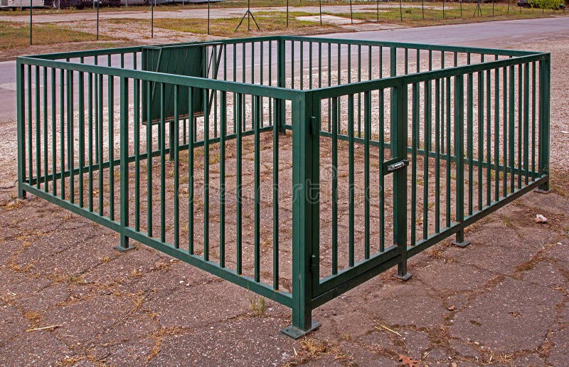 Empty Metal Cage on Local Rural Farm Stock Photo - Image of industry ...