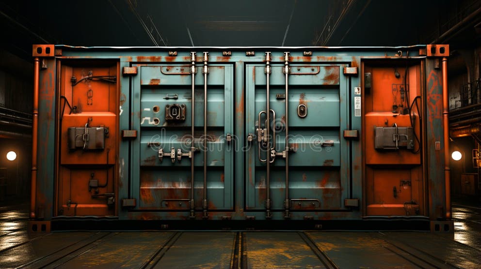 Empty Metal Container Inside Full View Closeup Stock Illustration ...