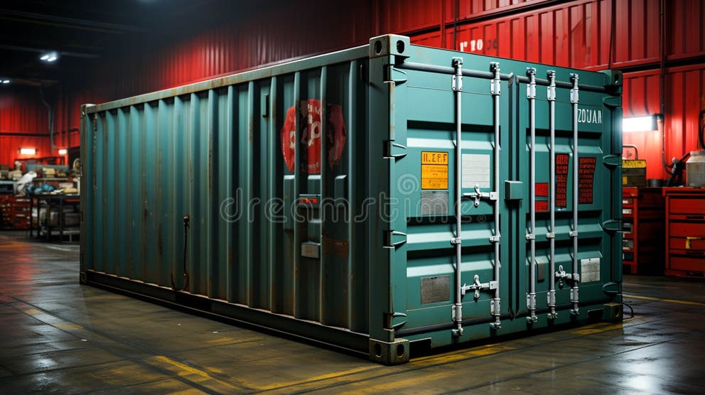 Empty Metal Container Inside Full View Closeup Stock Illustration ...