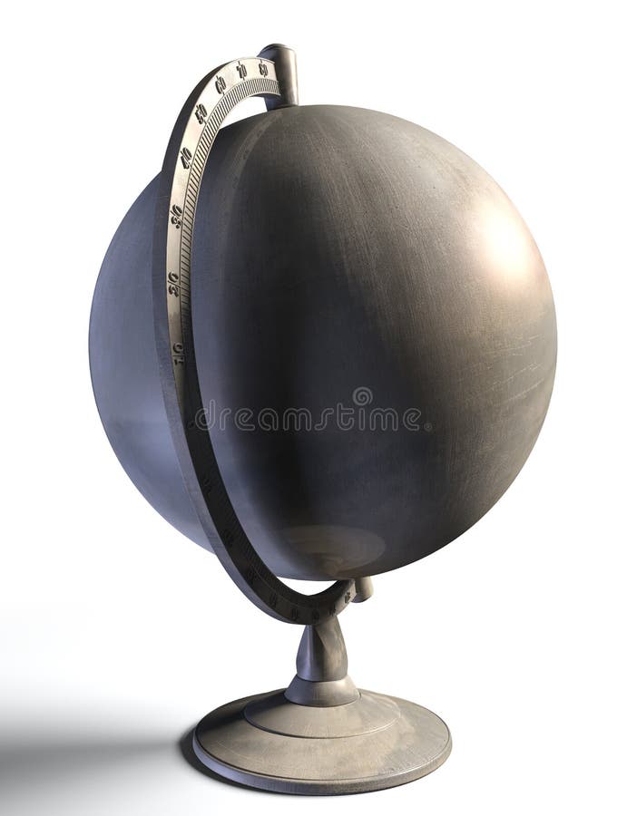 Empty metal desktop globe stock illustration. Illustration of realistic ...