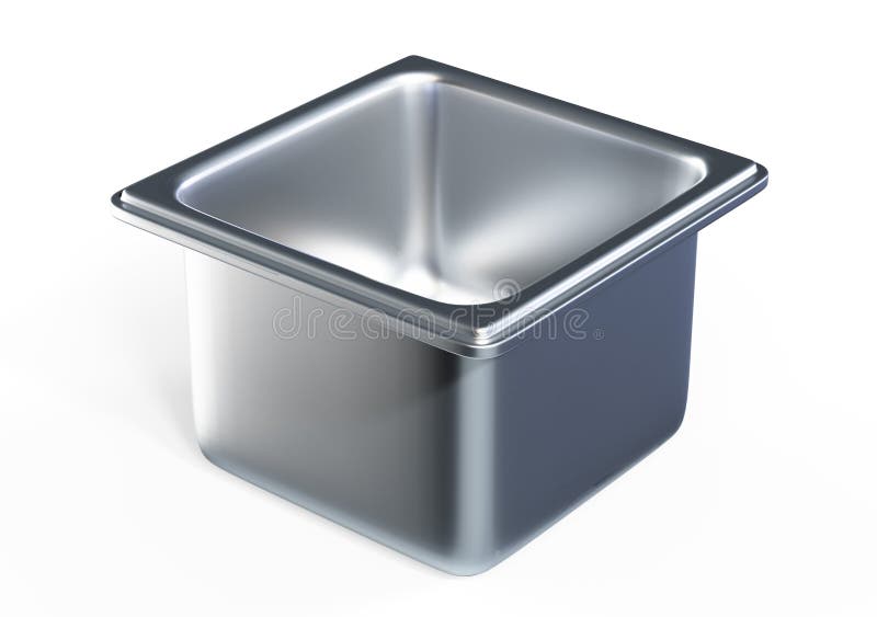 Empty Metal Food Container Isolated on White Background 3d Render Stock ...