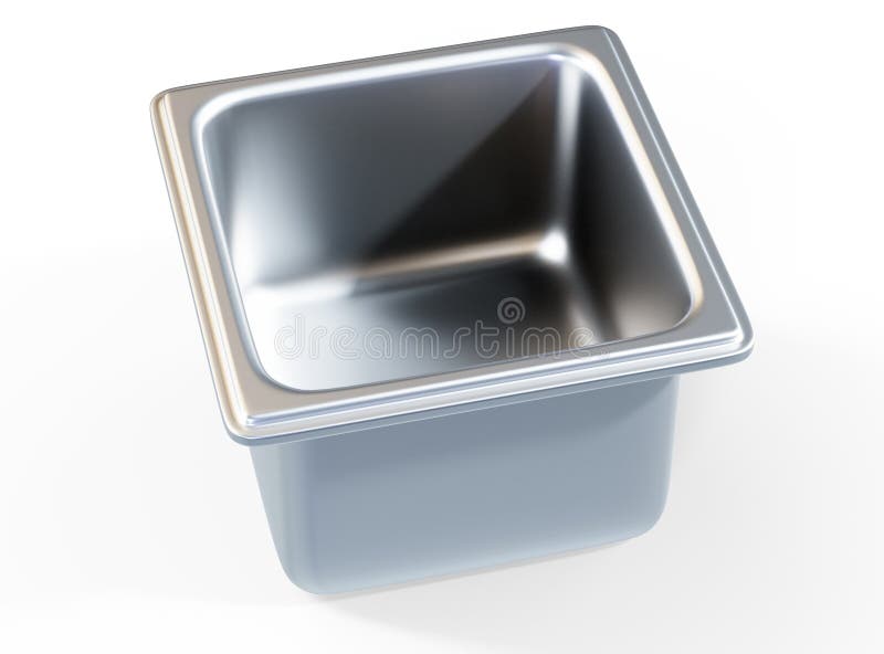 Empty Metal Food Container Isolated on White Background 3d Render Stock ...