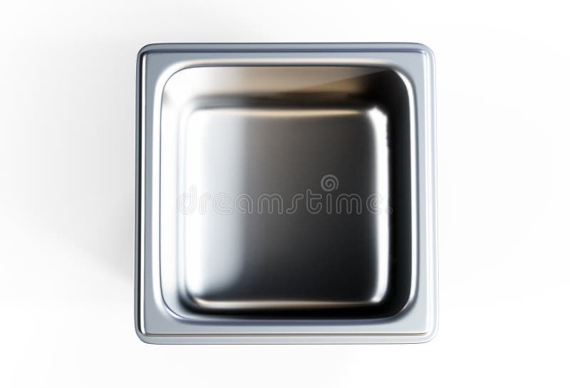 Empty Metal Food Container Isolated on White Background 3d Render Stock ...