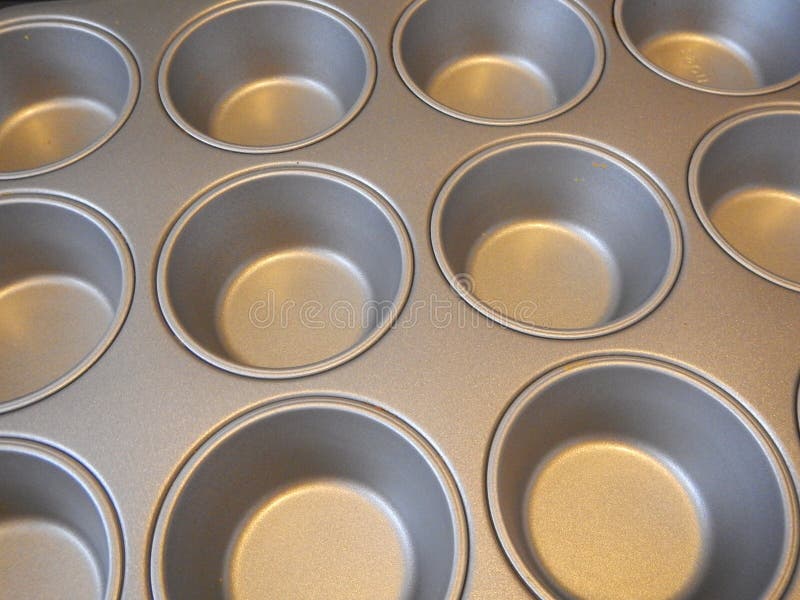 Empty Metal Form for Muffins Stock Image - Image of preparing, metal ...