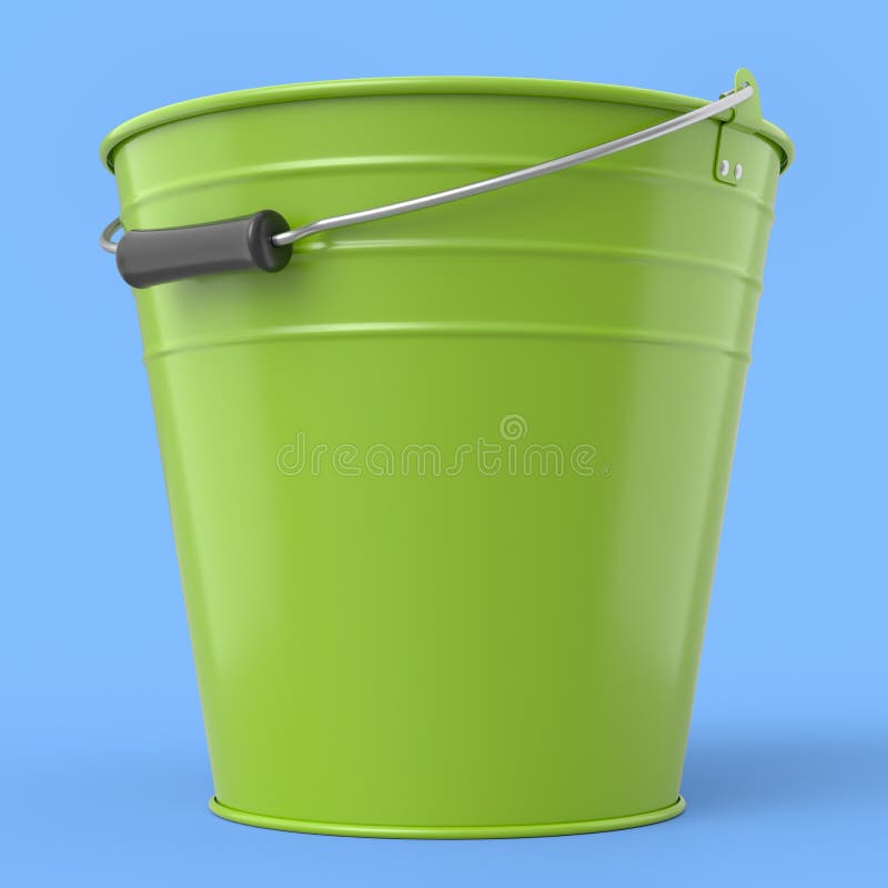 Empty Metal Garden Bucket for Hydration of Plants Isolated on a White ...