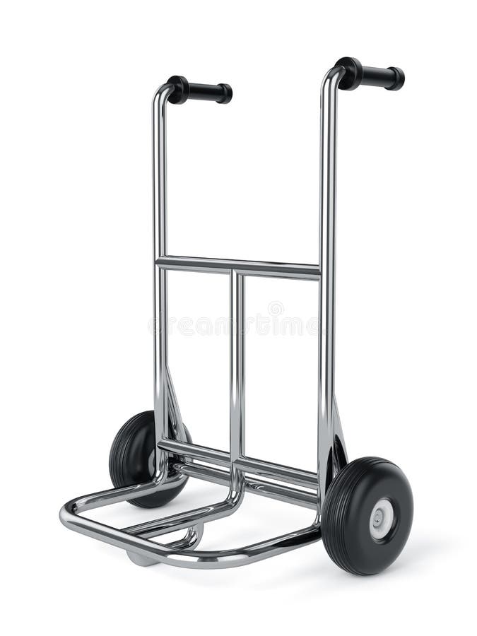 Empty metal hand truck stock illustration. Illustration of move - 35299250
