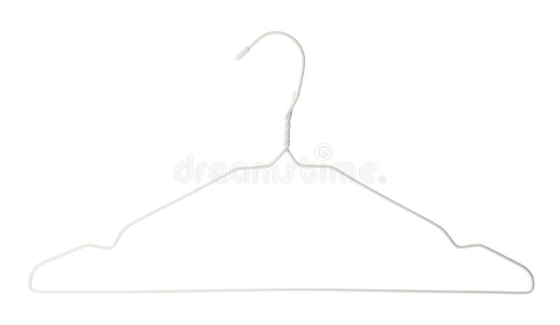 Empty Metal Hanger Isolated on White. Wardrobe Accessory Stock Image ...