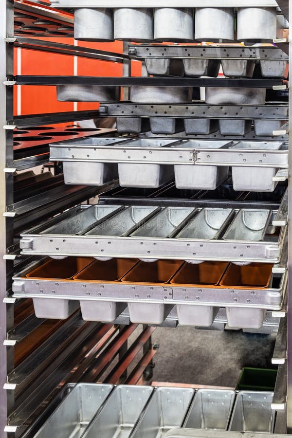 Empty Metal Molds, Trays and Racks for Baking Bread and Bakery Products ...