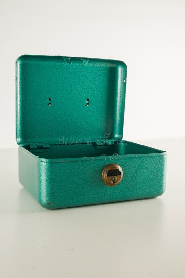 Empty Metal Money Security Box Isolated Stock Image - Image of ...