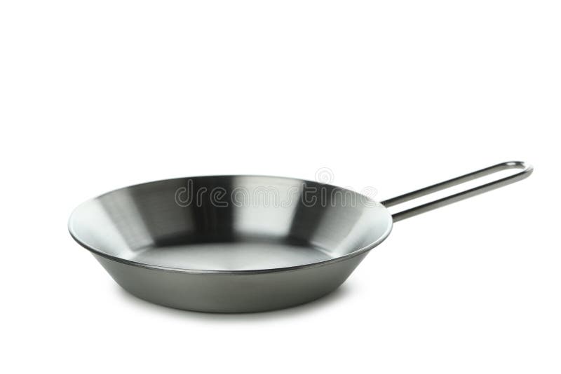 Empty Metal Pan Isolated on White Background Stock Photo - Image of ...