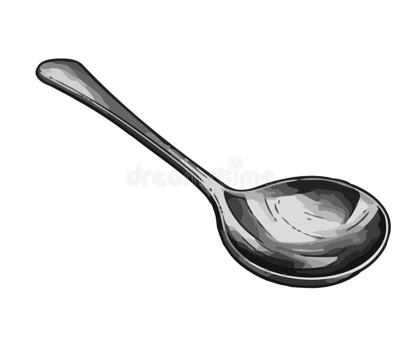 Empty Metal Spoon, Clean and Shiny Stock Vector - Illustration of spoon ...