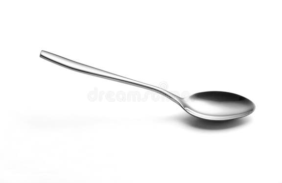 Empty metal spoon. stock image. Image of spoon, single - 76003535
