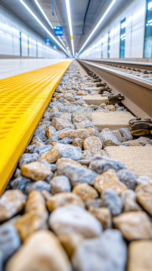 Empty Metro Platform Highlighting Sharp Lines and Textured Details in a ...