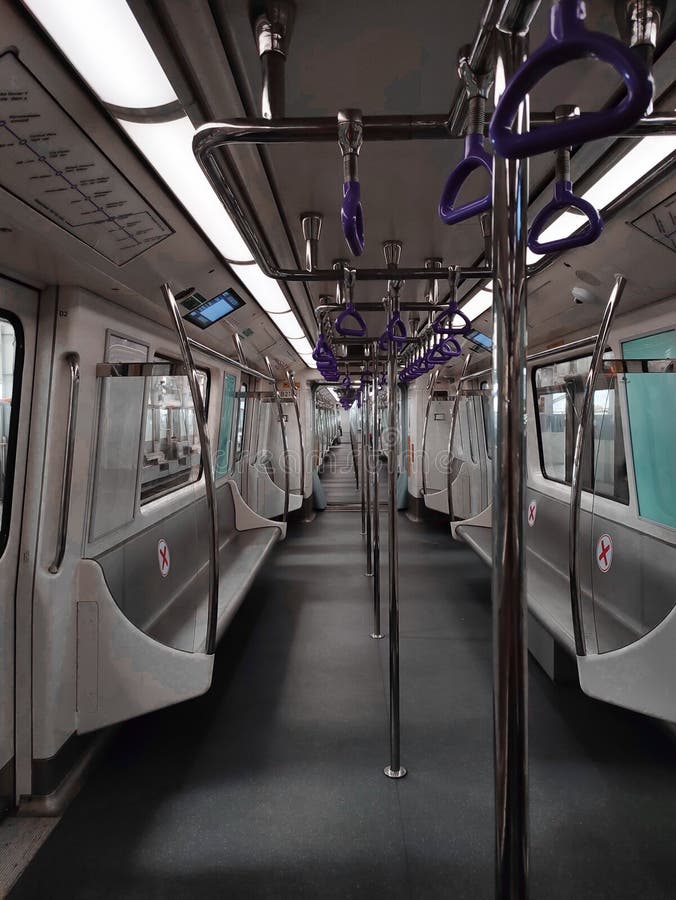 Empty Metro Rail Station or Subway Bunker. Stock Image - Image of ...