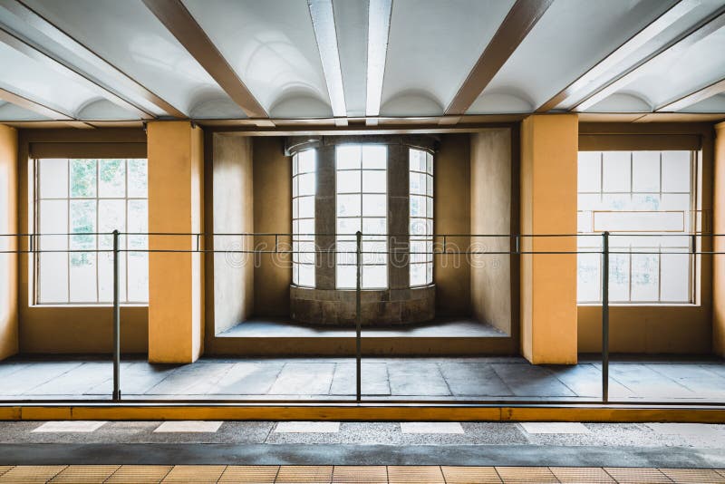 Empty Metro Station with Windows Stock Photo - Image of tube ...