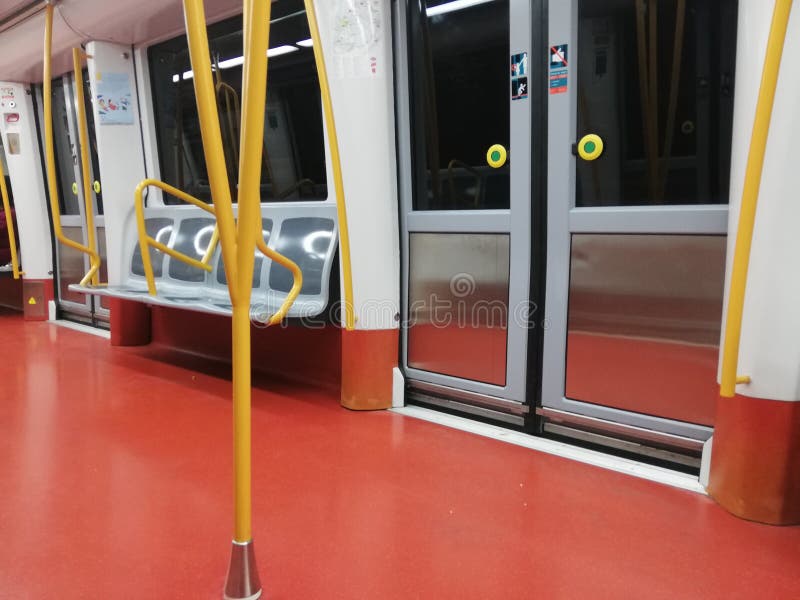 Empty Metro Train in Madrid, Spain Stock Image - Image of journey, grip ...