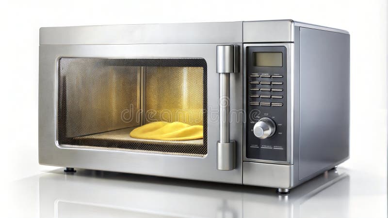 Empty Microwave Ready for Use Stock Photo - Image of heat, steel: 331509482