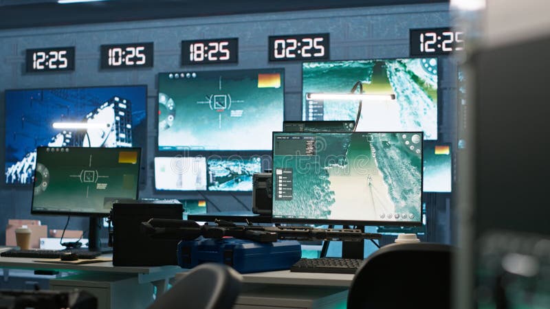 Empty Military Base of Operations with Radar Systems Stock Photo ...