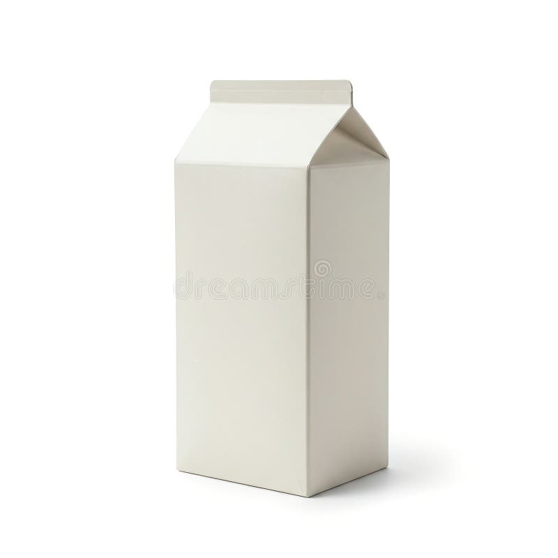 Empty Milk Carton Isolated on White Background Stock Illustration ...