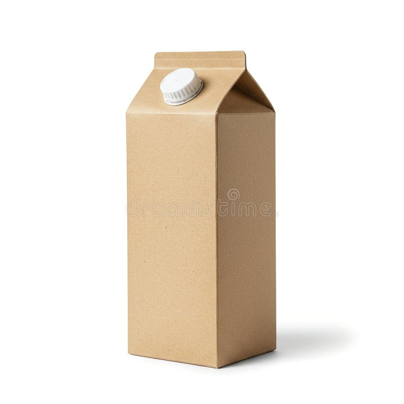 Empty Milk Carton Isolated on White Background Stock Illustration ...