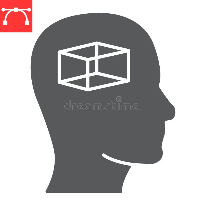 Empty Mind Line and Glyph Icon Stock Vector - Illustration of white ...
