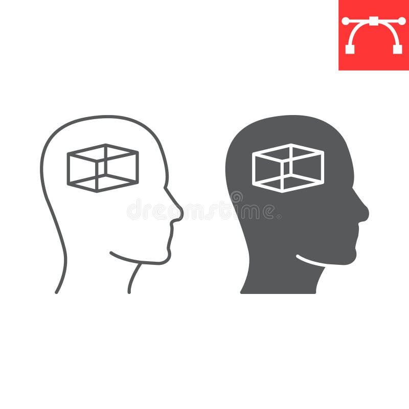 Empty Mind Line and Glyph Icon Stock Vector - Illustration of white ...