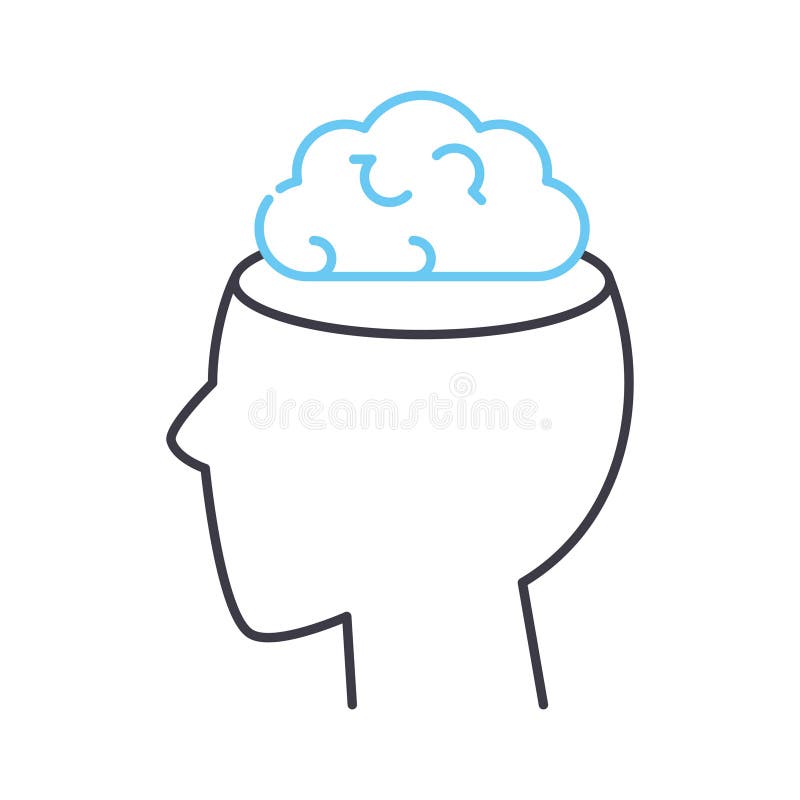 Empty Mind Line Icon, Outline Symbol, Vector Illustration, Concept Sign ...