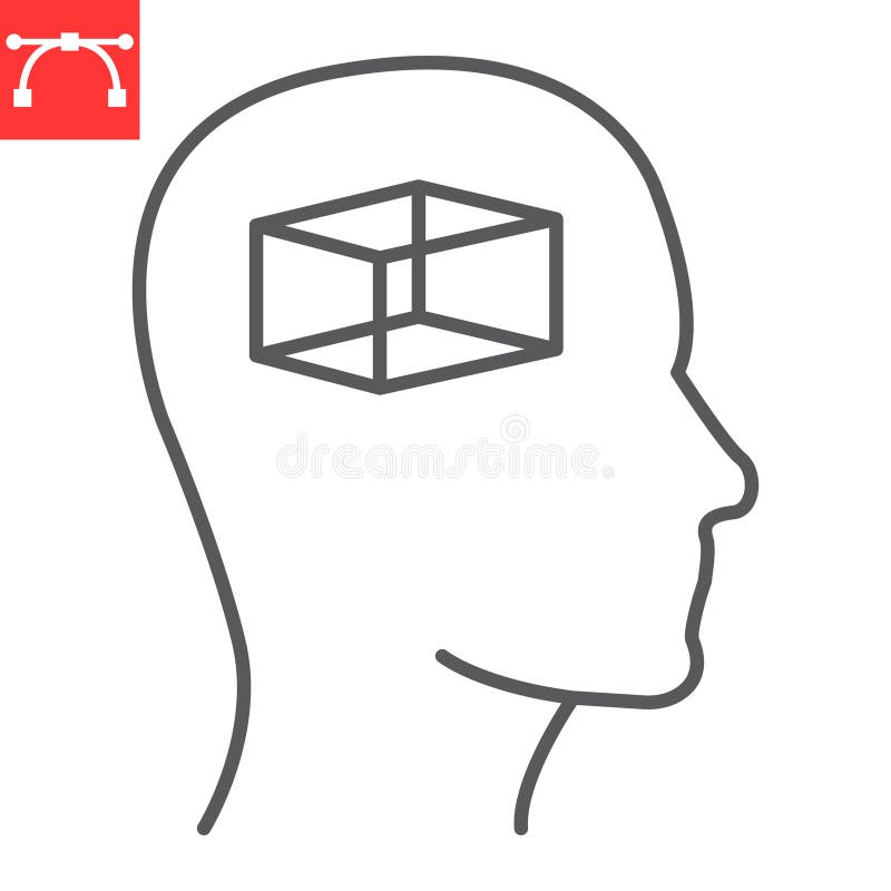 Empty Mind Line and Glyph Icon Stock Vector - Illustration of white ...