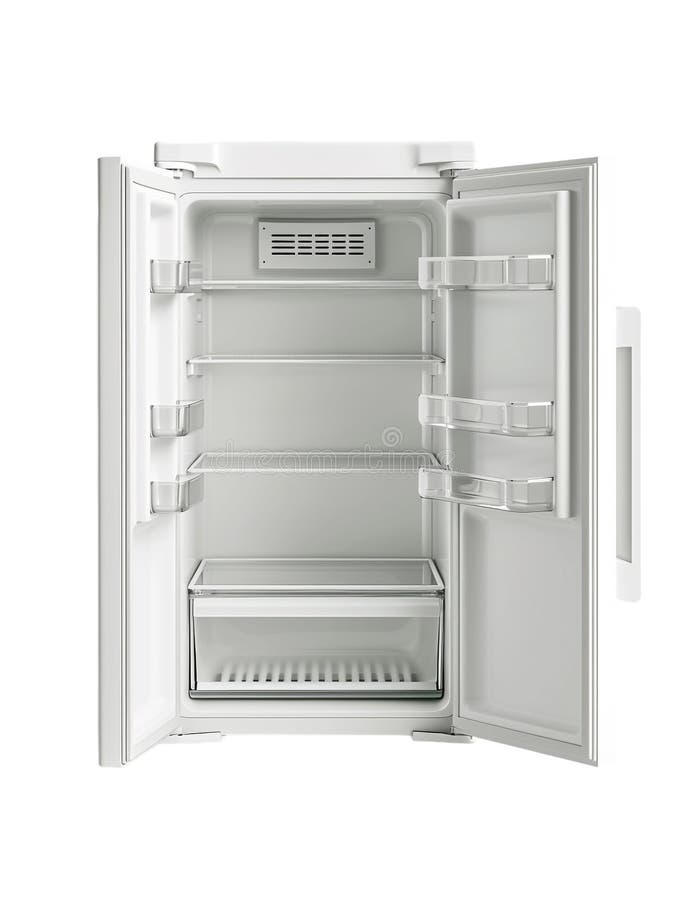 Empty Mini Refrigerator Against Transparent Background Stock ...