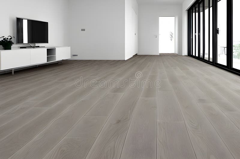Empty Minimal Room Interior Design with Fishbone Flooring Stock ...