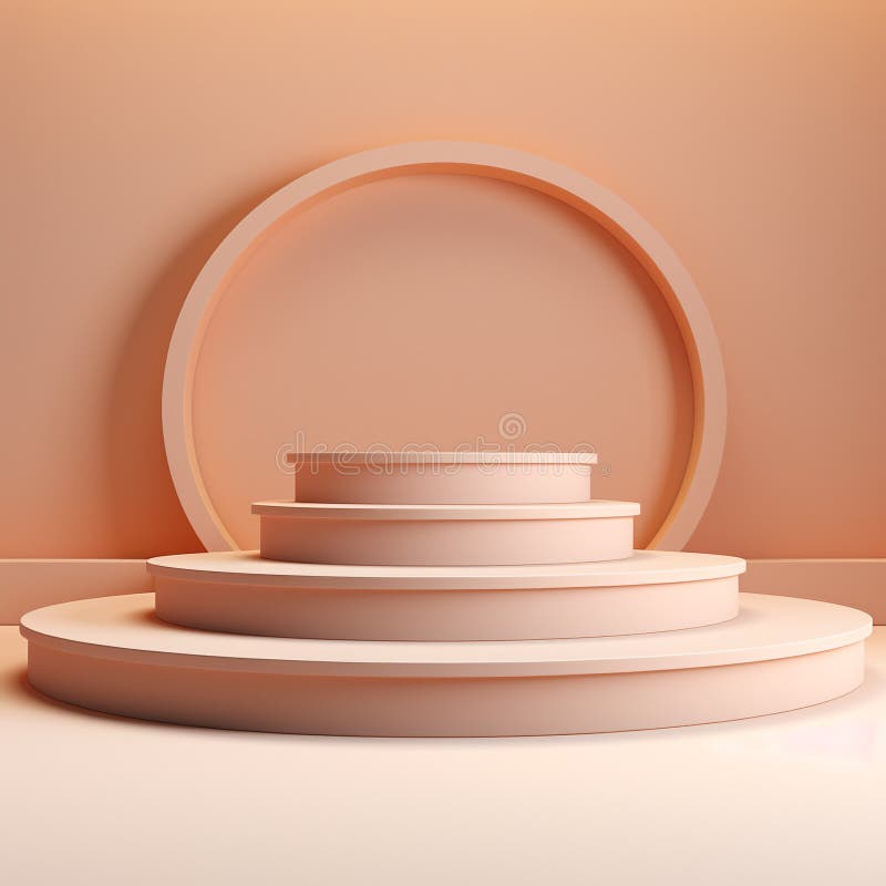 Empty Minimalist Podium with Circle Ring Concept Stock Illustration ...