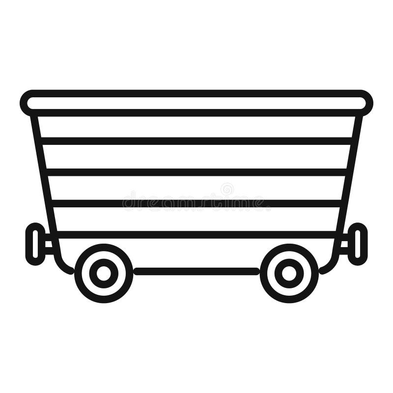 Empty Mining Cart Standing on White Background Stock Vector ...