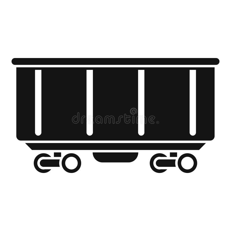 Empty Mining Cart on Wheels Standing Still Stock Vector - Illustration ...