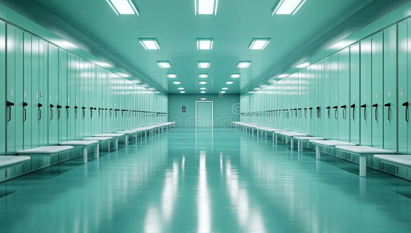 Aqua Locker Room stock illustration. Illustration of changing - 387579276
