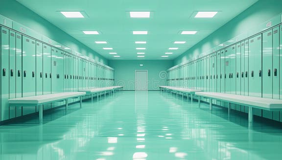 Mint Green Locker Room stock illustration. Illustration of green ...