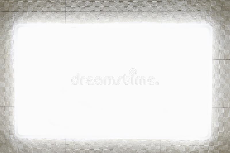 Empty Mirror with Illumination Stock Image - Image of rectangular ...