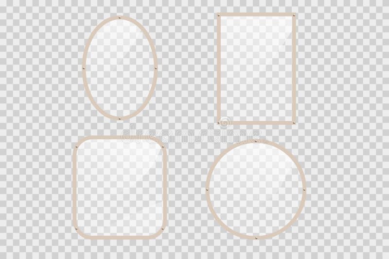Empty mirrors with reflect stock vector. Illustration of metal - 169153128