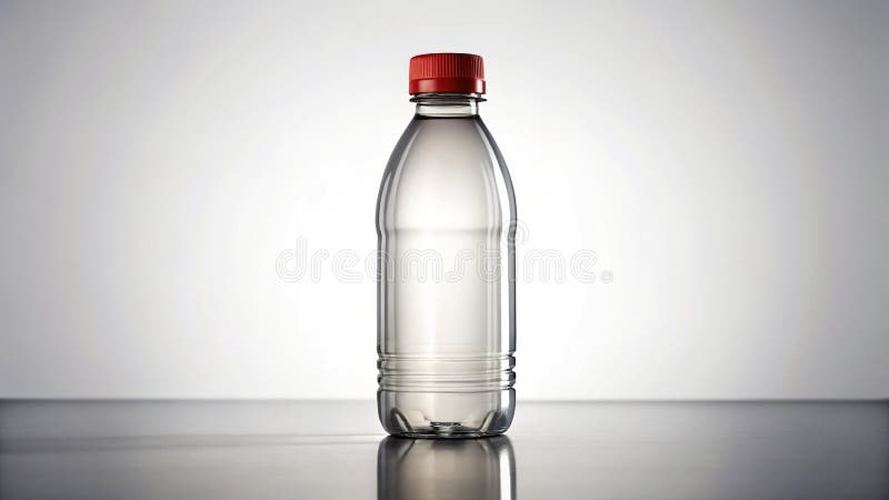 Empty 200ml Plastic Bottle Silhouette with Red Cap Isolated 3D Render ...