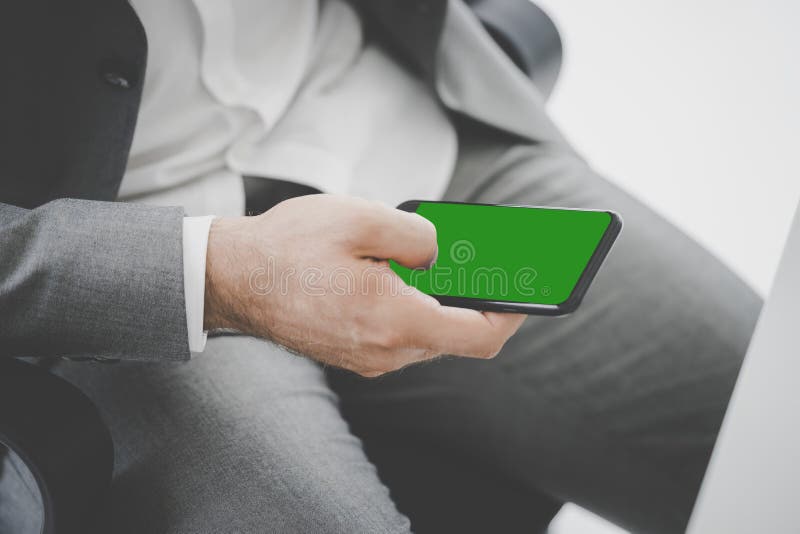Empty Mobile Screen in a Hand of Business Stock Photo - Image of people ...