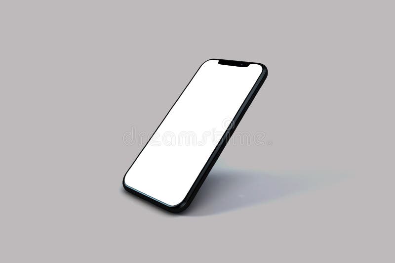 Blank Empty Mobile Screen Mockup with Subtle Shadow Stock Illustration ...