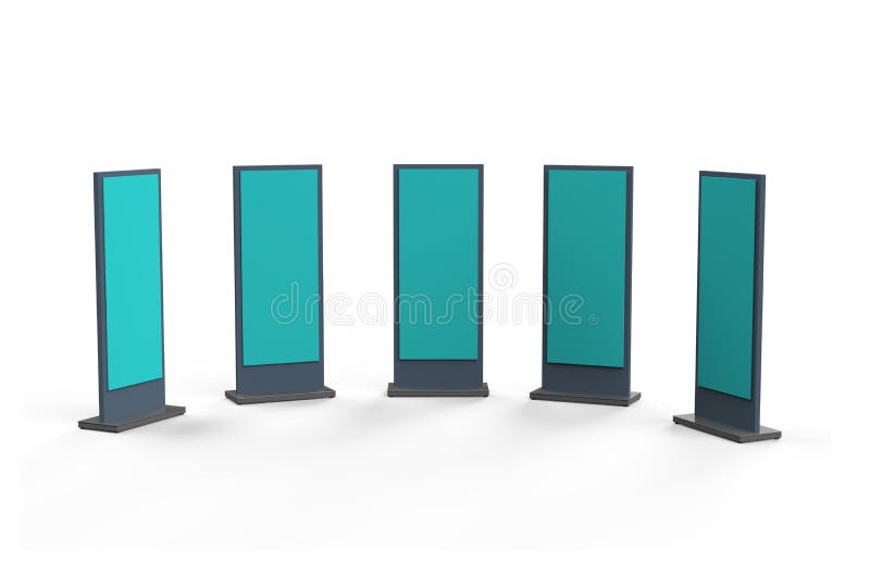 Empty Mock-up for Customizable Vertical Advertising Display Stand Pylon ...