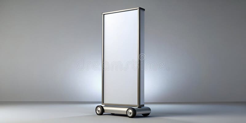 Empty Mock Up for Customizable Vertical Advertising Display Stand Pylon ...