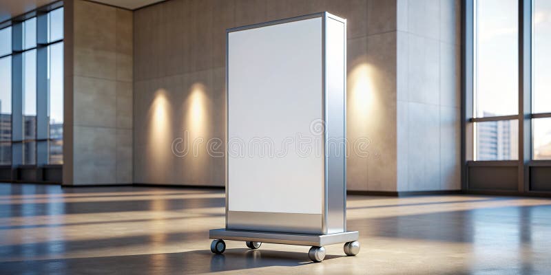 Empty Mock Up for Customizable Vertical Advertising Display Stand Pylon ...