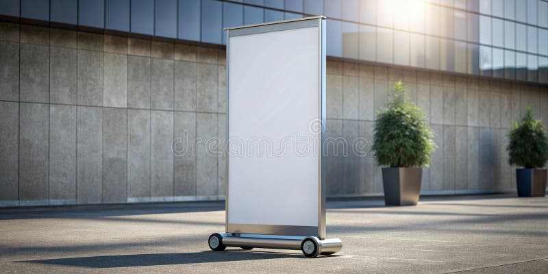 Empty Mock Up for Customizable Vertical Advertising Display Stand Pylon ...