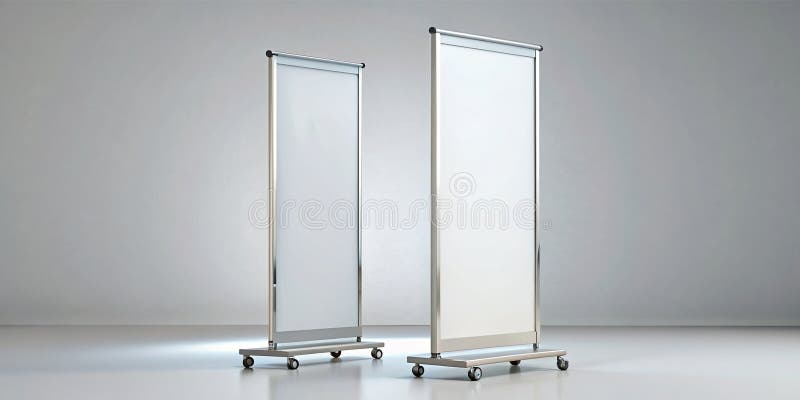 Empty Mock Up for Customizable Vertical Advertising Display Stand Pylon ...